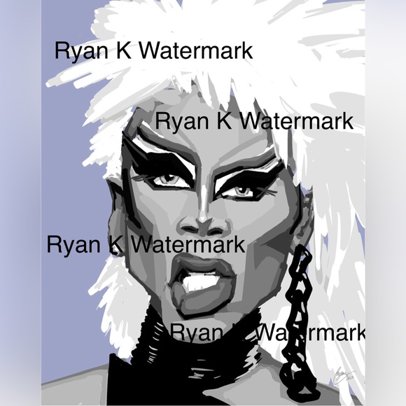 Ryan K | Art | Nwt Ru Paul Caricature 8 X Original Print Signed By The ...